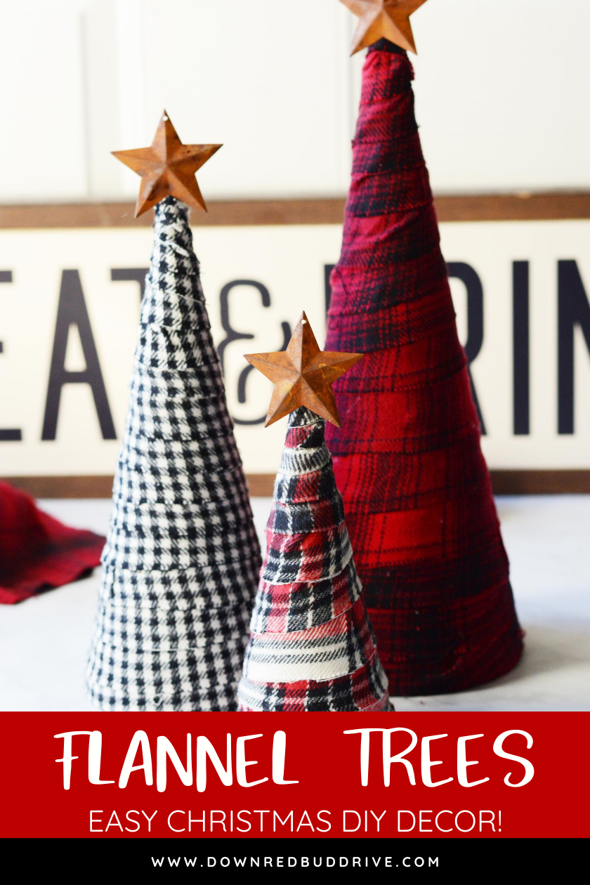 DIY Flannel Trees | Easy DIY Rustic Christmas Home Decor!