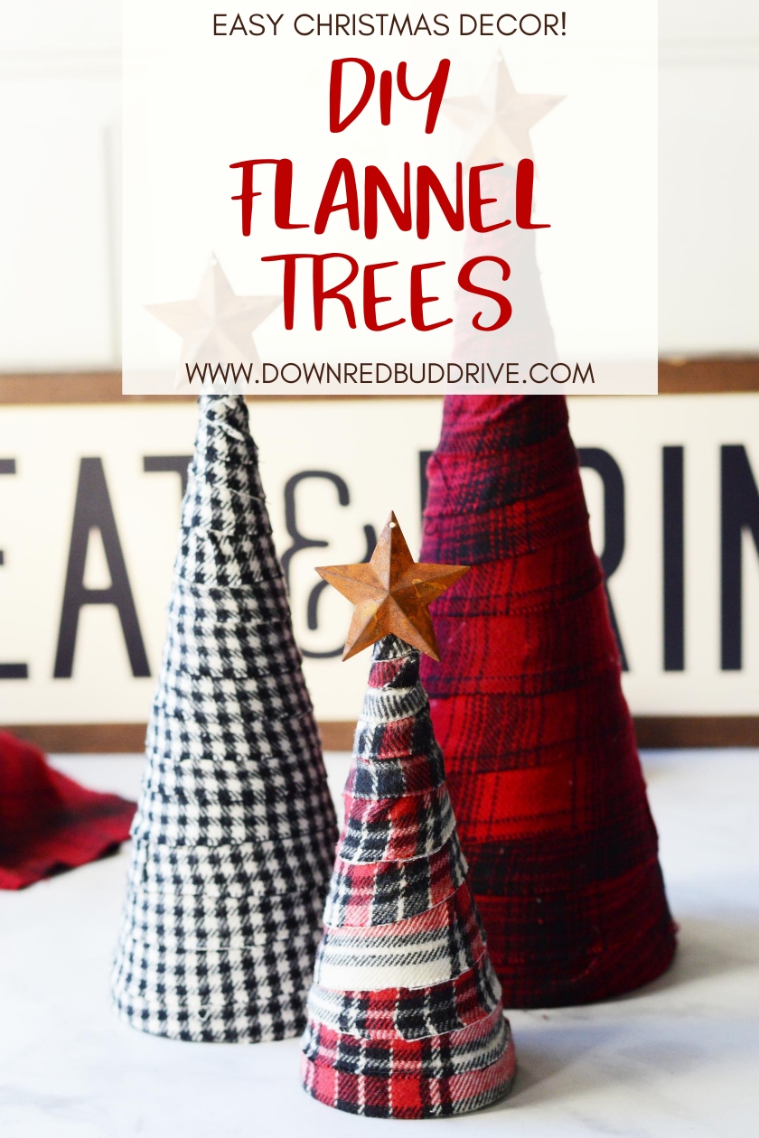 DIY Flannel Trees | Easy DIY Rustic Christmas Home Decor!