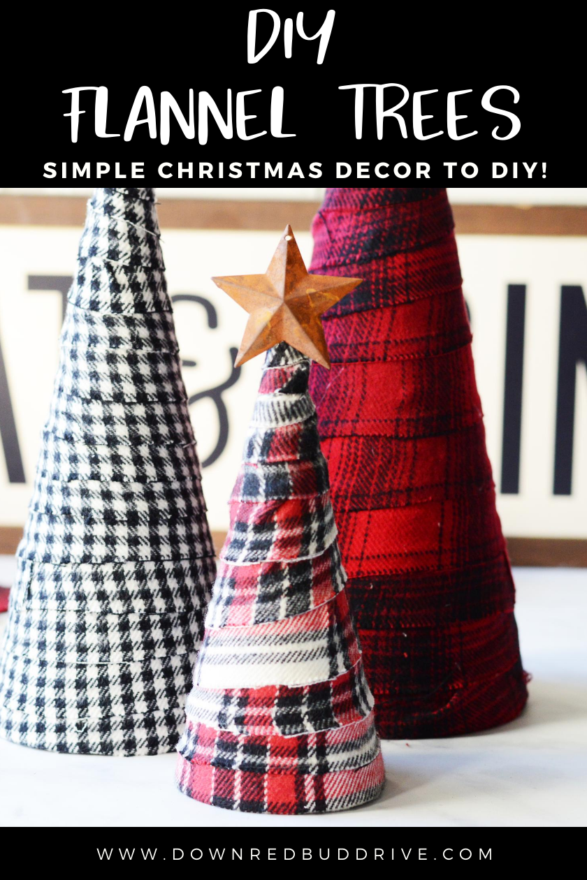DIY Flannel Trees | Easy DIY Rustic Christmas Home Decor!