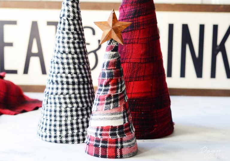 DIY Flannel Trees | Easy DIY Rustic Christmas Home Decor!