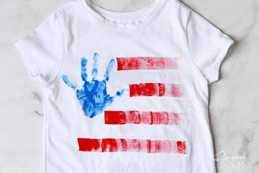 Hand-Print American Flag Shirt | 5-Minute Patriotic Kid's Craft!