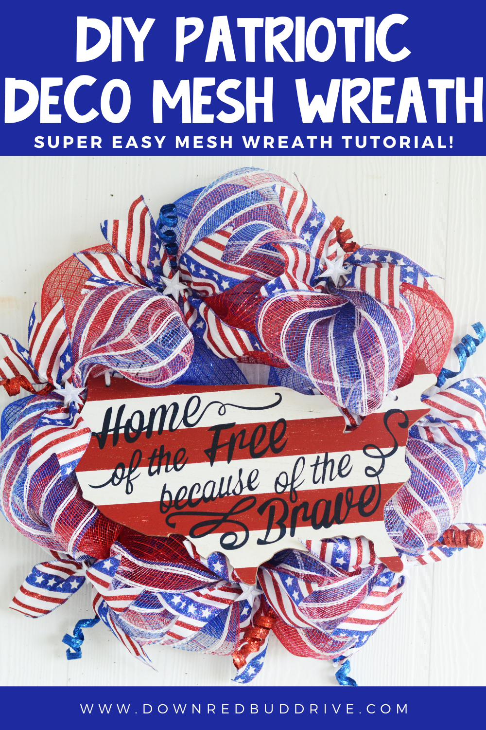 DIY Patriotic Deco Mesh Wreath | Easy mesh wreath tutorial!
