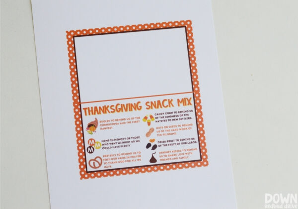 Thanksgiving Snack Mix (Free Printable Tags!)