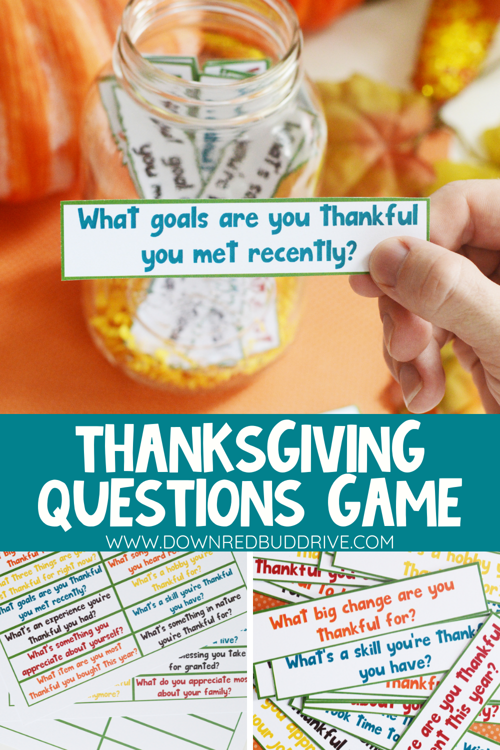 DIY Thanksgiving Gratitude Game | Free printable Thanksgiving questions!
