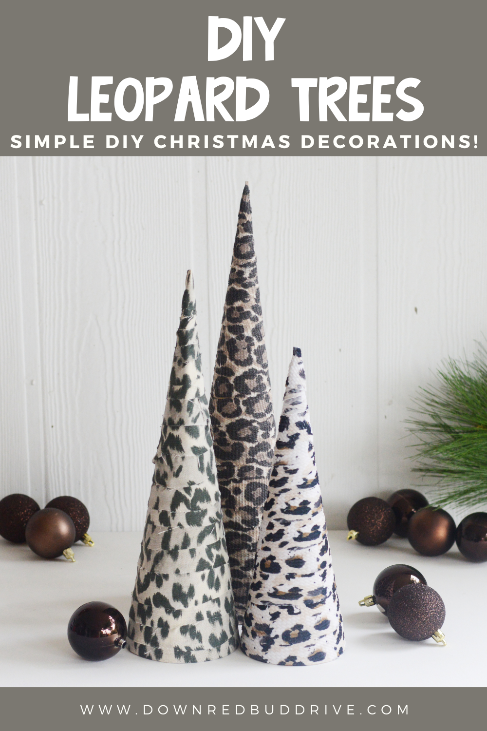 DIY Leopard Christmas Trees - Down Redbud Drive