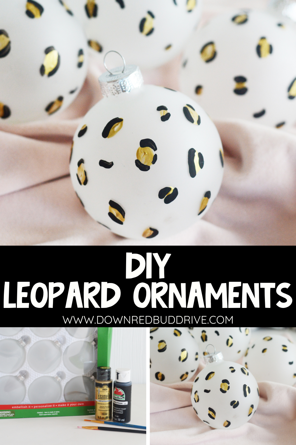 DIY Leopard Christmas Ornaments