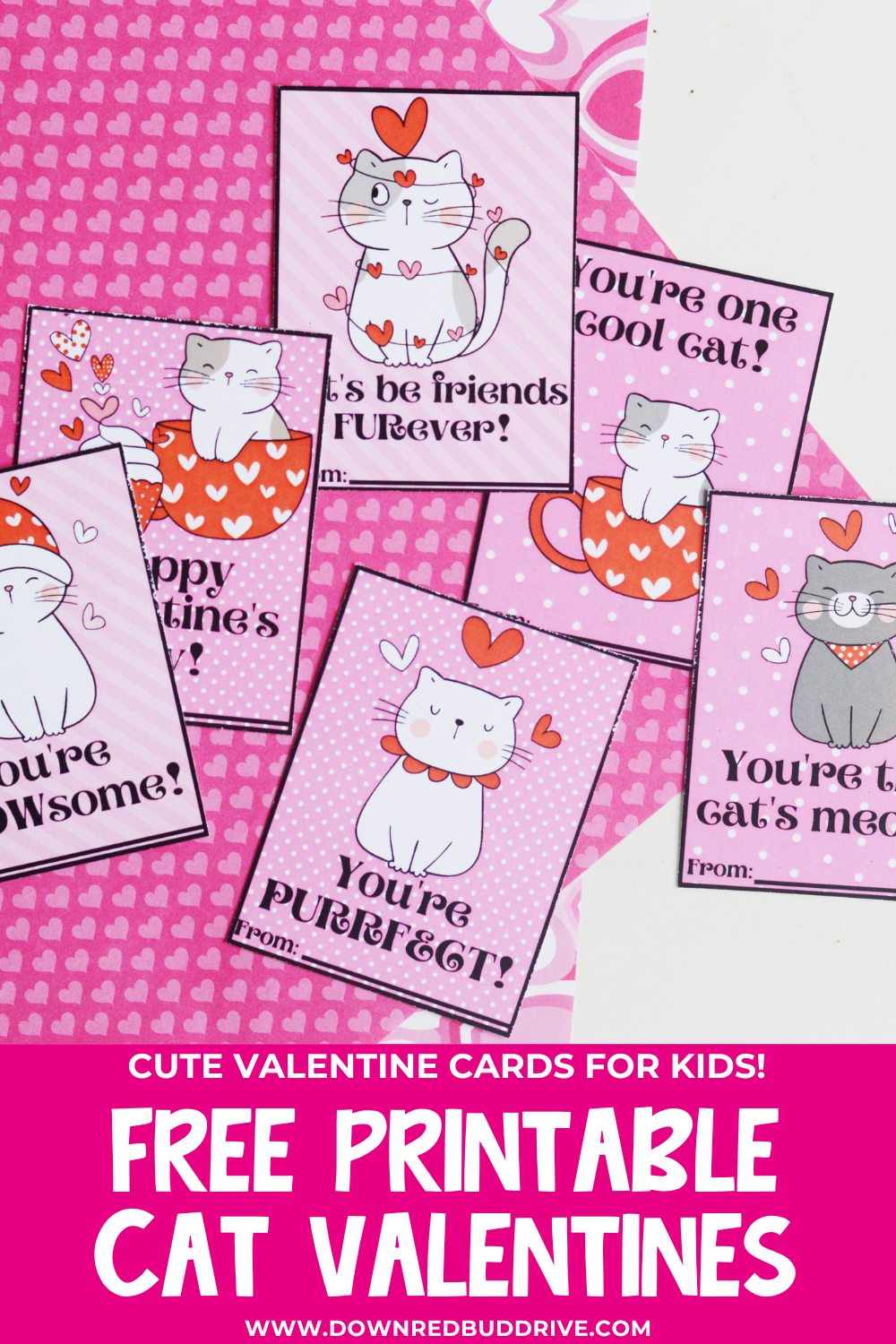 Free Printable Cat Valentines - Down Redbud Drive