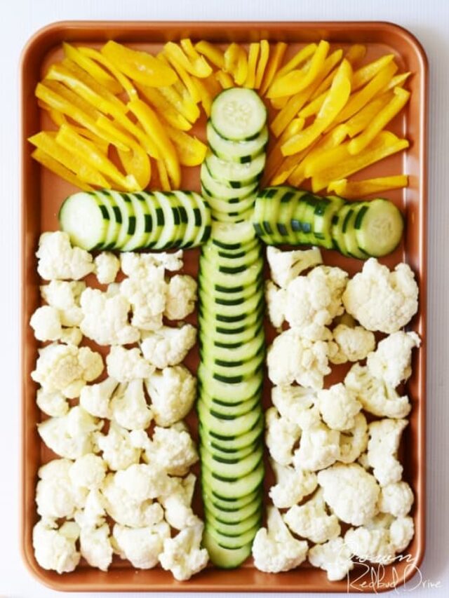 Cross Vegetable Tray | Easter Vegetable Side Dish story - Down Redbud Drive