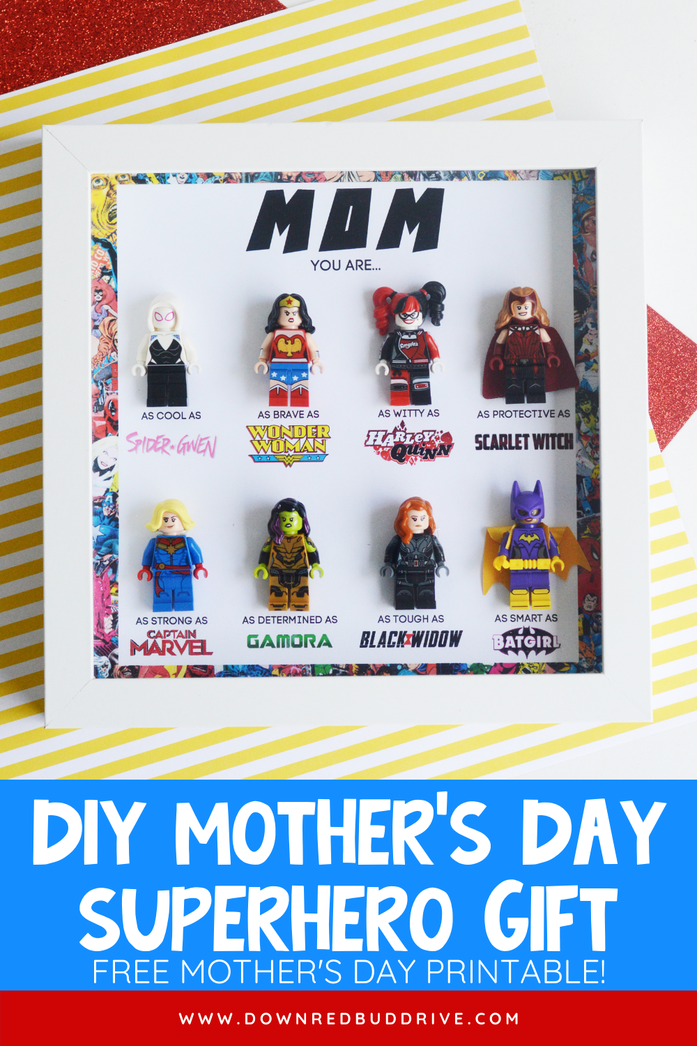 DIY Mother's Day Superhero Shadowbox - Down Redbud Drive