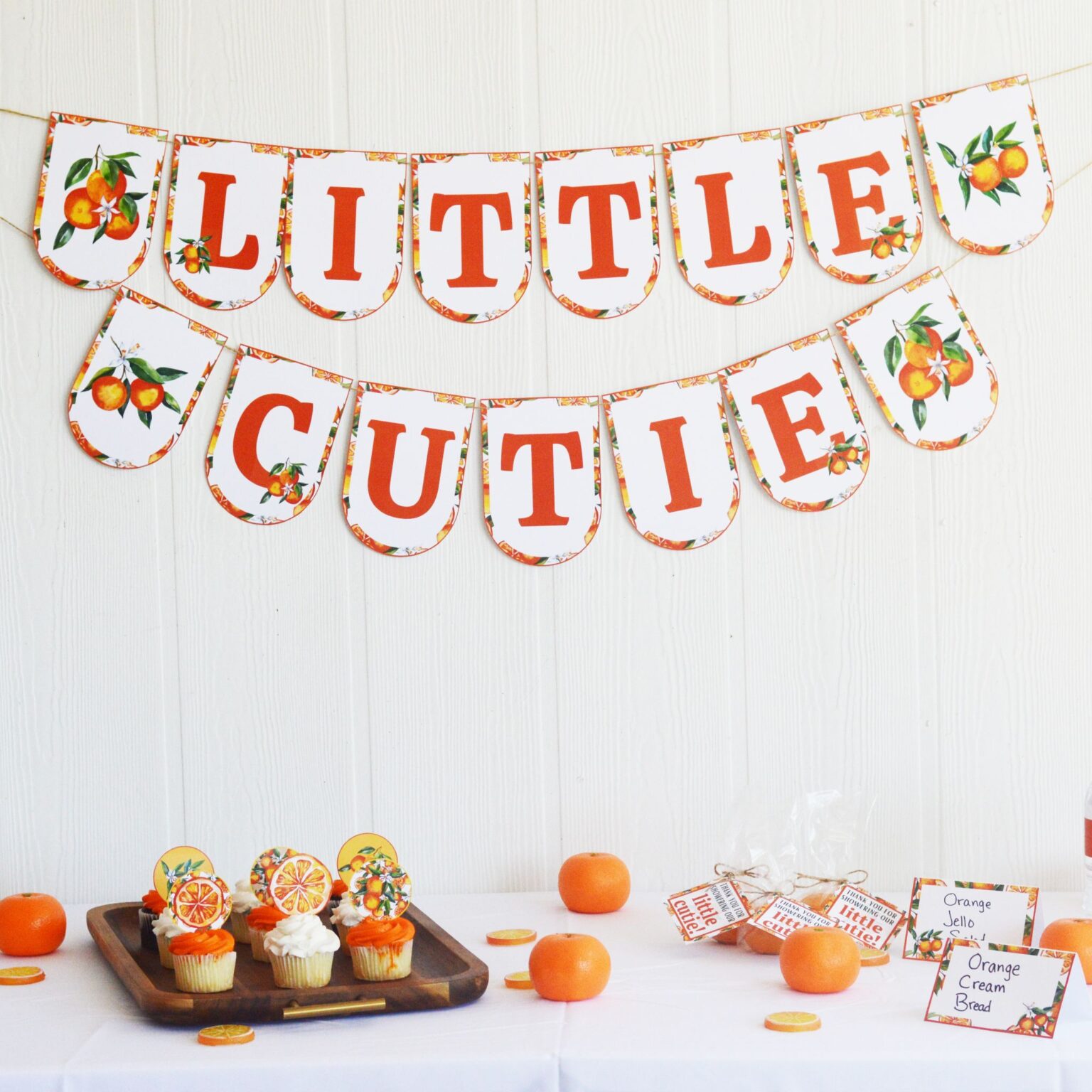 Little Cutie (Orange) Baby Shower Pack - Printable - Down Redbud Drive