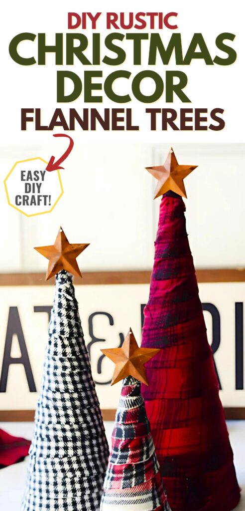DIY Flannel Trees | Easy DIY Rustic Christmas Home Decor!
