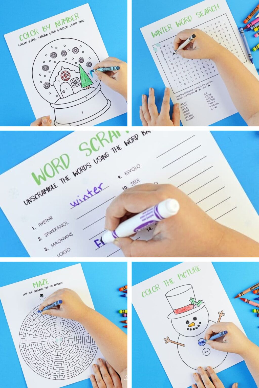 Printable Kid's Winter Activity Book | Free Grade School Age Book