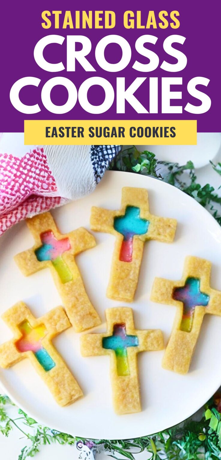 Stained Glass Cross Cookies | Perfect for Easter celebrations!