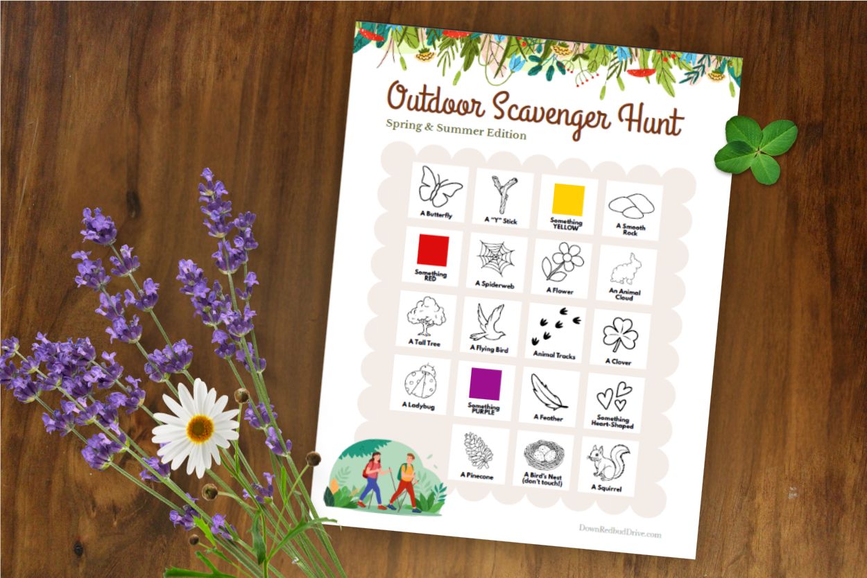 Spring & Summer Scavenger Hunt for Kids (Free Download!)