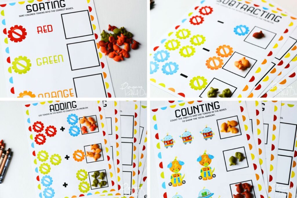 Preschool Math Robot Printable Pages!