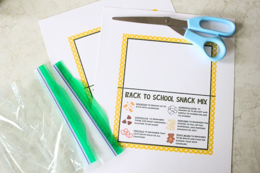Back-to-School Snack Mix (free printable tag!)