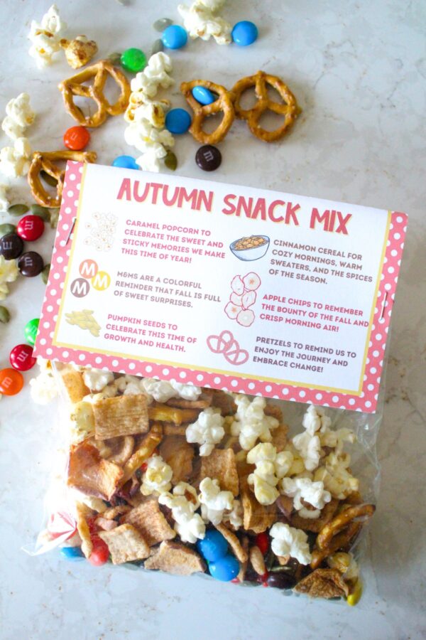Autumn Snack Mix (With Printable Tag)