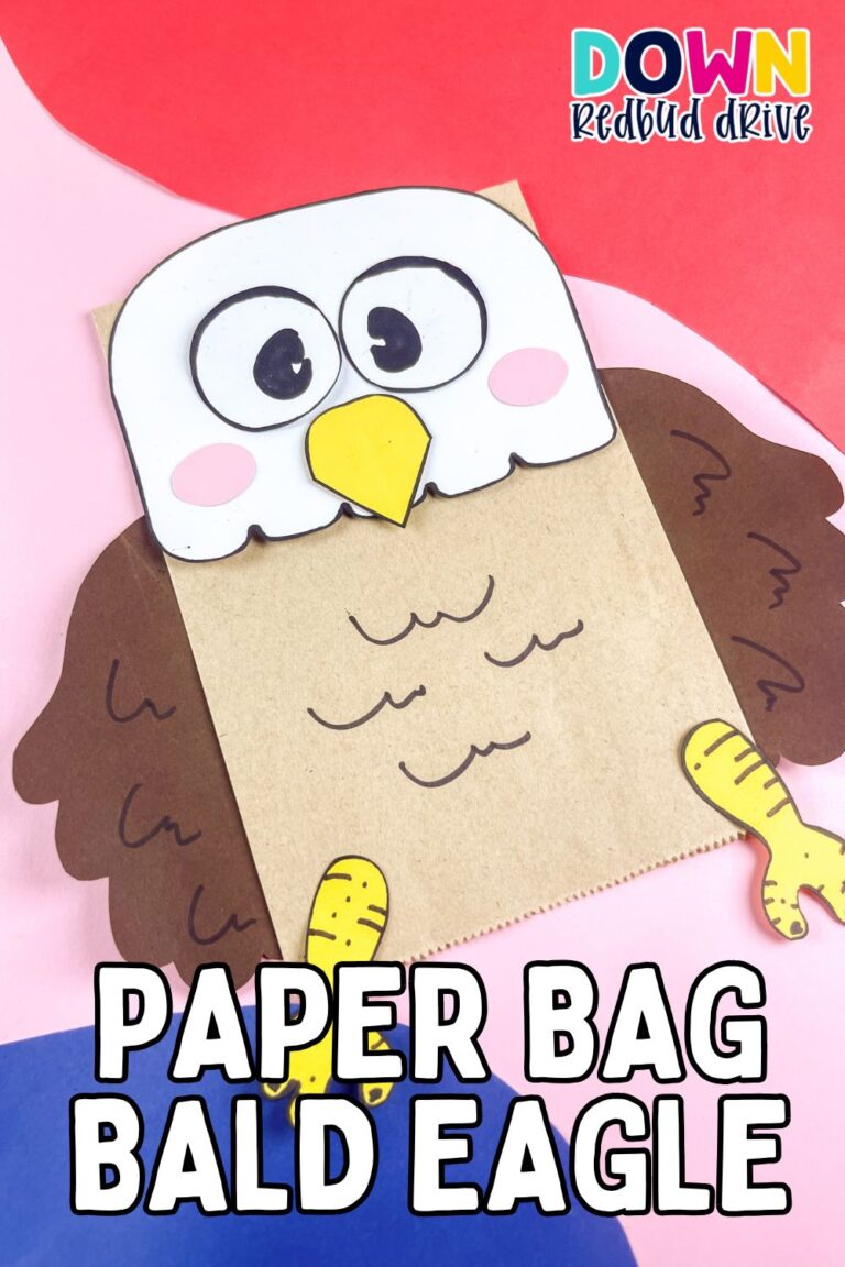 Paper Bag Bald Eagle Craft (Free Printable Template) - Down Redbud Drive